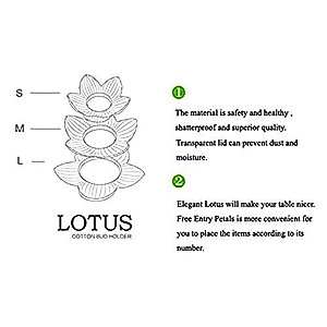 Koiugayk 2X Cotton Swab Holder,Lotus Style Cotton Bud/Small Q-tips/Toothpicks Brushes Holder, Box Case Storage Organizer Jar,Clear Lid Dustproof Cover