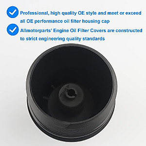 Oil Filter Housing Cap, Replace 68191350AA, 917-190 Compatible with Chrysler Dodge Jeep Ram - 200, 300, Challenger, Charger, Durango, Grand Caravan, Journey, Cherokee, Grand Cherokee, Wrangler, More