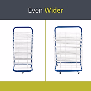 Pearington Mobile 25-Shelf Art Drying Rack for Classrooms and Art Studios, Heavy-Duty Steel Rolling Art Rack Cart with 25 Wide Shelves, Blue