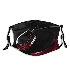 Wine Fashion Masks Cool Breathable Water Repellent Washable Face Mask Printed Fabric 2 Pieces of Filter Reuse Bandanas Balaclava for Men Women Teenagers