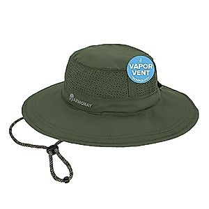 ARMORAY Cooling Boonie Bucket Hat - Wide Brim Adjustable Sun Hats for Men and Women- Army Green