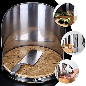 HEMOTON Meat Cutting Board Cutting Board Barrier Splash Guard Stainless Steel Grease Protective Screen Black Cutting Board