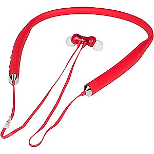 Toshiba Neckband Bluetooth Headphones | Wireless Bluetooth Earbuds | Bluetooth Neckband Headset w/Deep Base | 65FT Working Range | Water/Sweat Resistant | 8-10 Hours Music & Talk Time | RZE-BT600E(R)