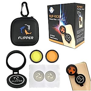 FL!PPER Flipper FlipKick Universal Aquarium Smartphone Camera Lens Filter Kit & Kick-Stand - Colored Fish Tank Filter Lenses – Smartphone Camera Accessories for Coral Reef Aquarium Tank Photography