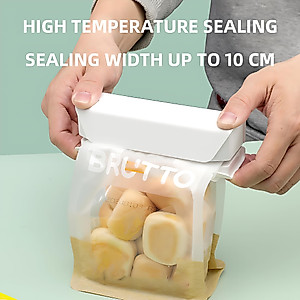 ZKIRON Mini Bag Heat Sealer - Portable Handheld Food Sealer Bag Resealer, Smart Heat Sealer Machine for Chip Bags, Plastic Bags, Snack Bags - Perfect for Food Preservation and Travel (White)