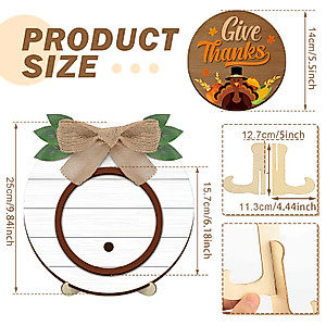 Geetery 17 Pieces Interchangeable Season Sign DIY Holiday Icons Decor with Wooden Easel Round Home Decorative with 15 Seasonal Icons Holiday Sign Set for Tabletop Fireplace Porch Decorations