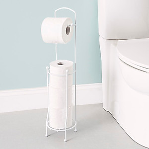 Home Basics Toilet Tissue Organizer, White