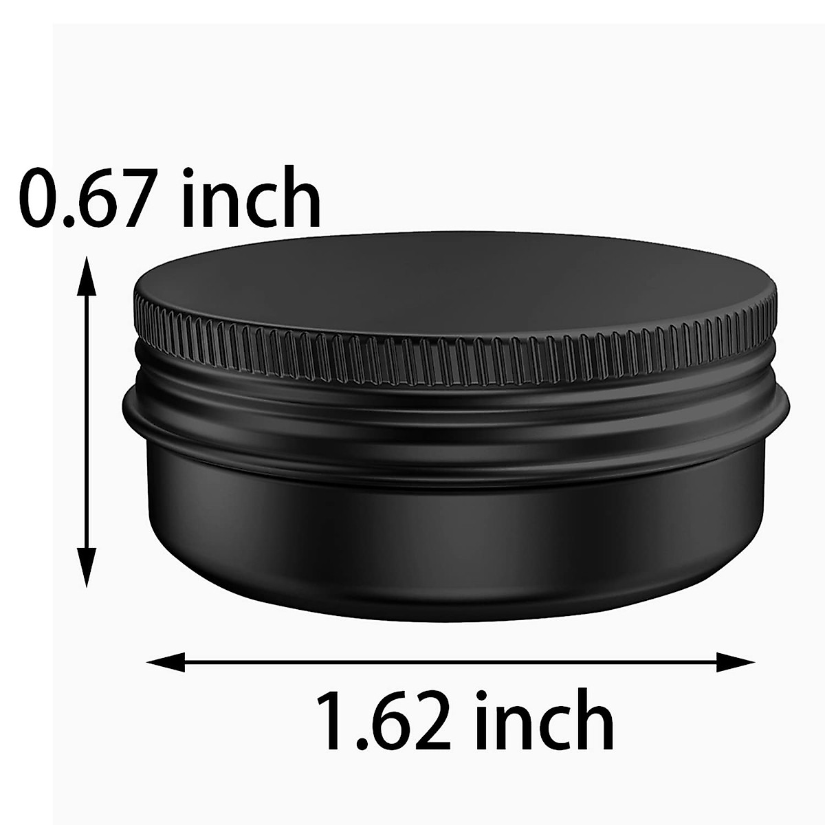 20 Pcs 0.5 Ounce Aluminum Tin Jars Containers Leak Proof Cosmetic Tin Jars Containers Round Screw Lids for Cosmetic, Salves, Balms, Lip Balm or Others, 15mL Black