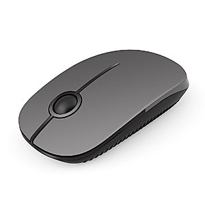 Vssoplor Wireless Mouse, 2.4G Slim Portable Computer Mouse with Nano Receiver Quiet Silent Optical Laptop Mouse for Notebook, PC, Laptop, Computer-Black and Gray