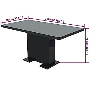 WHOPBXGAD Extendable Dining Table,Restaurant Counter, Kitchen Table, Easy to Assemble Suitable for Small Spaces, Flats, Bars, Restaurants,High Gloss Black