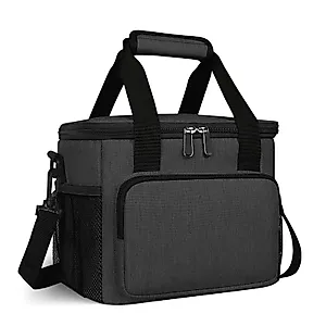 Deosk Lunch Box for Men/Women,Insulated Lunch Bag Cooler Bag,Leak-Proof Large Beach Cooler Adult Lunch Box for Work/Picnic/Travel(M-charcoal)