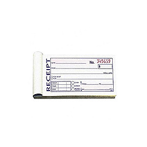 1InTheOffice Money and Rent Receipt, 2-3/4 x 5-3/8 Inches, 2-Parts, Carbonless, White/Canary, 50 Sets per Book (3 Books)