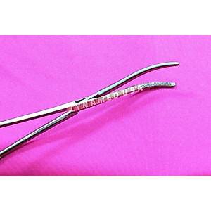 German Stainless Curved Forceps, Hemostat Forceps clamp 10" (Cynamed Brand) … … … …