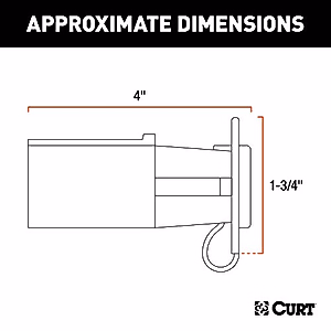 CURT 57255 7-Way RV Blade Vehicle-Side to 6-Way Round Trailer Wiring Adapter with Tester, Center Pin Auxiliary Power