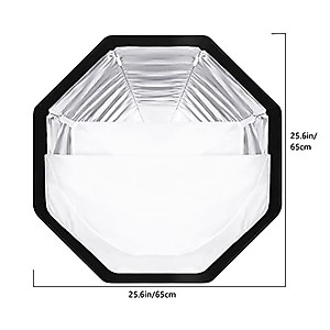 NEEWER 26''/65cm Octagonal Softbox Quick Release, with Bowens Mount, Carrying Bag Compatible with Neewer CB60 CB100 CB150 Vision 4 S101-300W/400W and Other Bowens Mount Light -SF-RPBO26