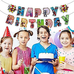 Spidey and his amazing friends party supplies,6pcs Spidey Hanging Swirls and 1 Happy Birthday Banner for Spidey Birthday party Decoration