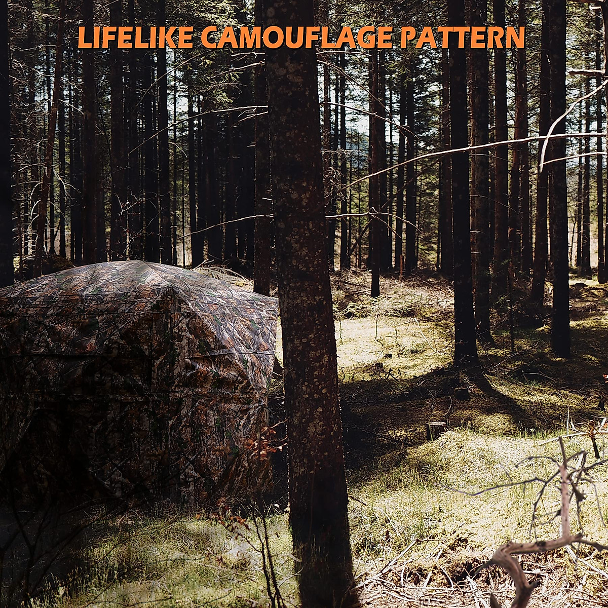 Your Choice Hunting Blind 3 Person 270 Degree See Through Ground Blinds for Deer Hunting Turkey Hunting, Deer Blind Turkey Blind Pop Up Hunting Tent, Hunting Gear Hunting Accessories, Camouflage