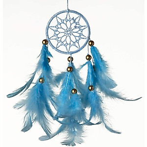 Rooh Dream Catcher ~ Baby Blue Crochet~ Handmade Mandala Hangings for Positivity (Used as Home Décor Accents, Wall Hangings, Garden, Car, Outdoor, Bedroom, Key Chain, Meditation Room, Yoga Temple)