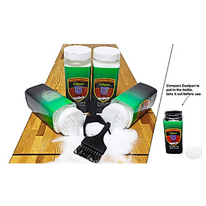 Shuffleboard Wax - Shuffleboard Sand 4 Pack with Mini Brush and Dustpan Set (4 x 14oz)