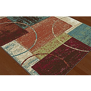 Conner Contemporary Abstract Multi-Color 3-Piece Area Rug Set, 3-Piece Set