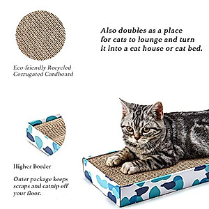 PEEKAB Cat Scratcher Cardboard Reversible Cat cat Scratch Pad Kitty Corrugated Scratching Bed Catnip Included (3 Pack)