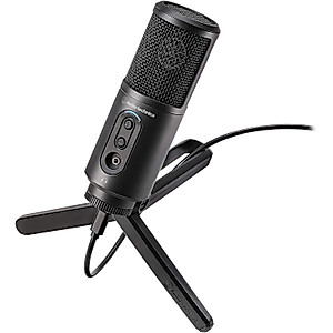 Audio-Technica ATR2500XUSB Cardioid Condenser USB Microphone + Professional Studio Reference Headphones