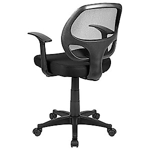 Flash Furniture Mallard Mid-Back Black Mesh Swivel Ergonomic Task Office Chair with T-Arms - Desk Chair