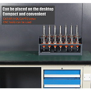 CAT 40 Tool Cart CNC, CNC Tool Holder on Desktop Randomly Placed, CNC Tool Carts Small, CNC Tool Cabinet, Easy and Convenient CNC Tool Storage CNC Tools Cart(CAT40-14CAP)…