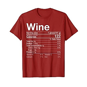 Wine Nutrition Facts Thanksgiving Gift Drinking Costume T-Shirt