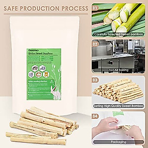 Bissap 700g/1.5Ib Sweet Bamboo Chew Sticks for Rabbits, Bunny Chew Sticks for Rabbits Hamster Chinchilla Guinea Pigs Rabbit Small Animals Natural Treats Teeth Grinding Chew Toys