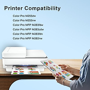 206X Toner Cartridges 4 Pack Compatible Replacement for HP 206X 206A Toner Works with HP Color Pro MFP M283fdw M283cdw M283fdn M282mw Pro M255dw M255nw M283 M255 Printer (with Chip)