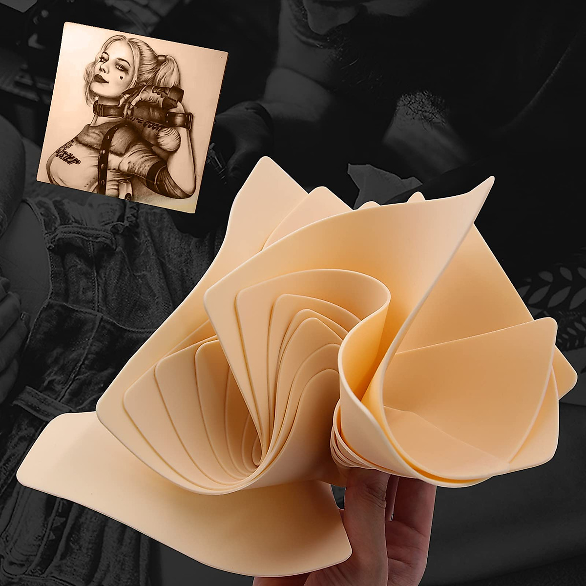 Blank Tattoo Practice Skin - Jconly 20 Sheets 8×6 Double Sides Fake Skin Tattoo Skin, Microblading Eyebrows or lips to practice skin for Beginners and Experienced Tattoo Artists,Tattoo Supplies