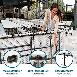 Lifetime 80382 Commercial Fold-In-Half Table, 6-foot, Almond