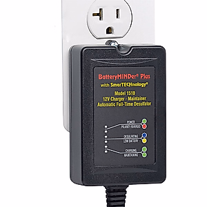 BatteryMINDer 1510: 12 Volt-1.5 Amp Battery Charger, Battery Maintainer, and Battery Desulfator – Designed for Cars, Trucks, Motorcycles, ATV, Boats, RV