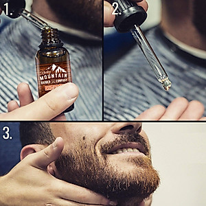 Rocky Mountain Barber Company Men’s Cedarwood Beard Oil - Featuring Grapeseed Oil, Coconut Oil, Argan Oil and Real Cedarwood Essential Oil
