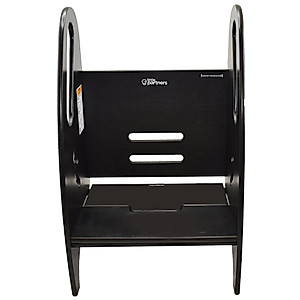 Little Partners Toddler & Adult Step Up Stool | 3-in-1 Adjustable Height Stepstool for Kitchen, Bathroom, or Nursery (Ebony)