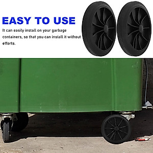 Cabilock 2Pcs Trash Can Replacement Wheel Rubber Garbage Bin Wheel Wastebasket Pulley Wheel Replacement Parts Rubbish Waste Can Accessories Black