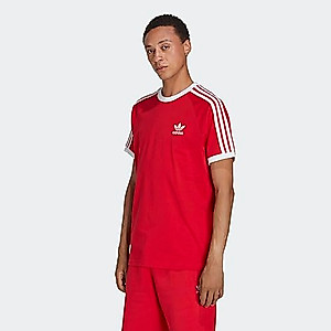 adidas Originals Men's Adicolor Classics 3-Stripes T-Shirt, Better Scarlet, Large