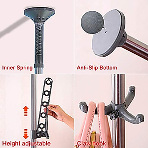 Hershii Adjustable Laundry Pole Stainless steel composite pipe / ABS / PP Clothes Drying Rack Coat Hanger DIY Floor to Ceiling Tension Rod Storage Organizer for Indoor, Balcony - Grey