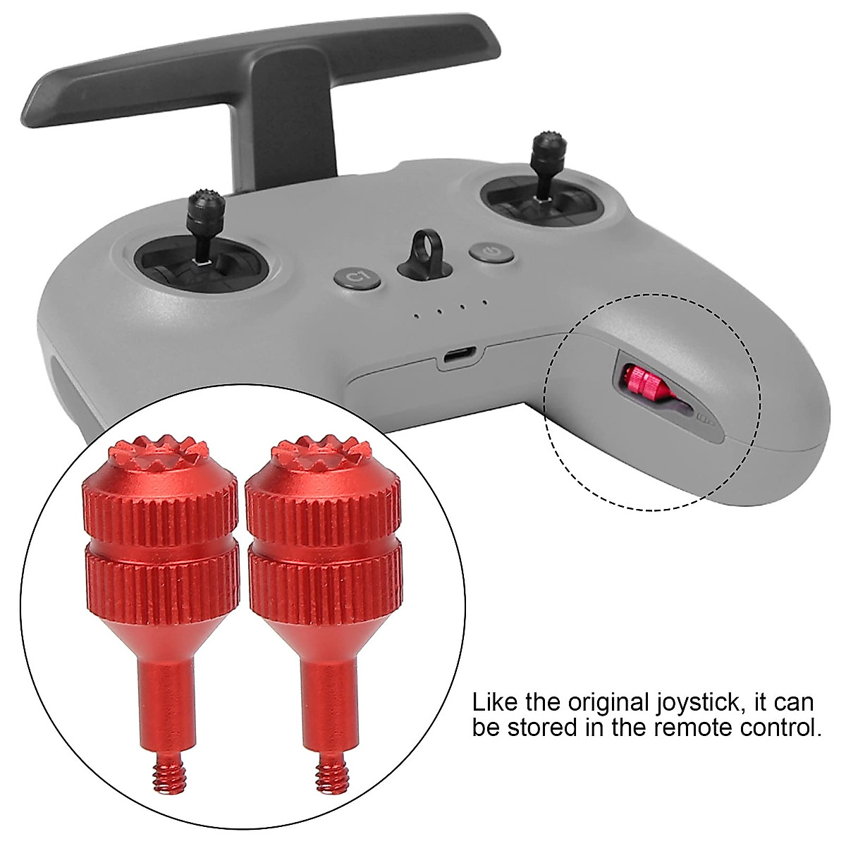01 02 015 FPV Drone Controller Joysticks, Lightweight Aluminum Controller Joysticks Aluminium Alloy for Model Airplane Accessories for Metal Joystick Protector(red)