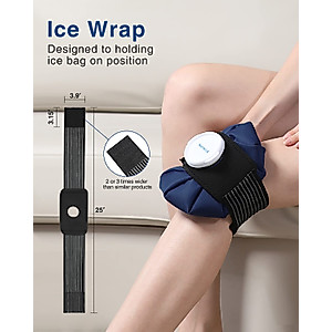 elitehood Reusable Ice Bag Ice Pack for Injuries, 3 Sizes (6"/9"/11") Refillable Ice Bag, Hot & Cold Therapy Ice Bag for Injury and Pain Relief with Elastic Breathable Support Wrap and Extension wrap