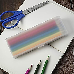 4 Pieces Plastic Pencil Case Plastic Stationery Case with Hinged Lid and Snap Closure for Pencils, Pens, Drill Bits, Office Supplies (White)