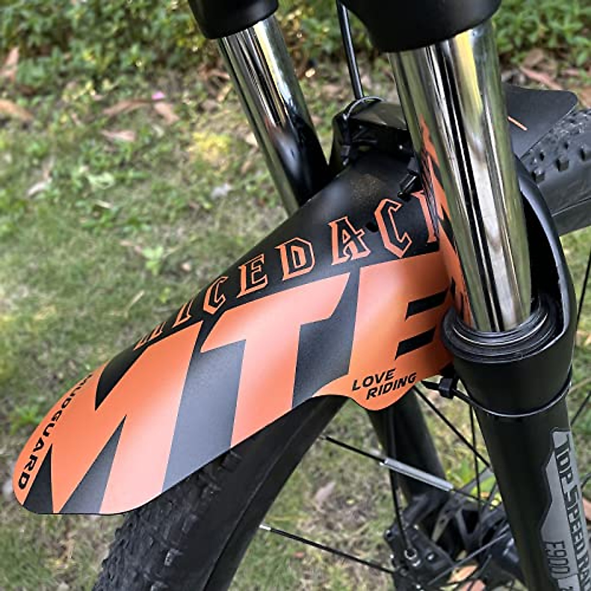 NICEDACK Mudguards Mountain Bike, 2 Pieces Mudguard Fit 20-29 Inch MTB Mudguard Front and Rear Compatible Bicycle Splash Guard (Orange)
