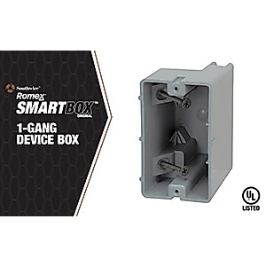 Southwire MSB1G One Device Adjustable Depth, Heavy Duty 42lb. Mounting Screws Included 1-GANG PVC ELECTRICAL BOX, Gray