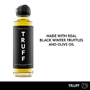 TRUFF Black Truffle Oil - Black Truffle Infused Olive Oil - Gourmet Dressing, Seasoning, Marinade, or Drizzle, Non-GMO, Gluten-Free, 5.6 fl.oz