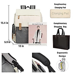 Cinkerr Diaper Bag Backpack for Mom, Large Backpack for Baby Boys/Girls, Portable Travel Mommy Bag with 3 Insulated Pockets, Baby Shower Gifts, Baby Registry Search Essentials for New Dads/Moms