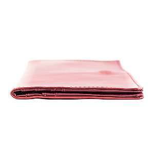Big Skinny Women's Executive Leather Bi-Fold Checkbook Slim Wallet, Holds Up to 40 Cards, Red