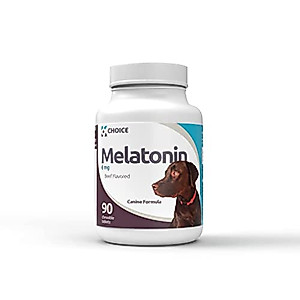 K9 Choice Melatonin for Dogs, 6mg - 90 Beef Flavored Chewable Tablets for Small to Large Dogs