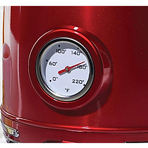 Nostalgia Retro Stainless Steel Electric Tea And Water Kettle, 1.7 Liters, Auto-Shut Off & Boil-Dry Protection, Water Level Indicator Window, Red