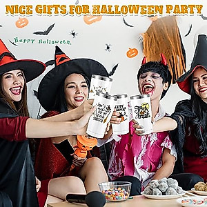 Dandat 4 Pieces Novelty Halloween Gifts For Her Trick Or Treat Tumbler with Lid Straw Brush 20 oz Stainless Steel Coffee Mug, Halloween Witches Mug Tumbler for Halloween Decorations Indoor, Outdoor